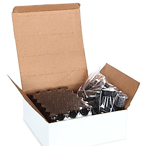 Vivaplex, 24, Amber, 15 ml (1/2 oz) Glass Bottles, with Black Fine Mist Sprayer's