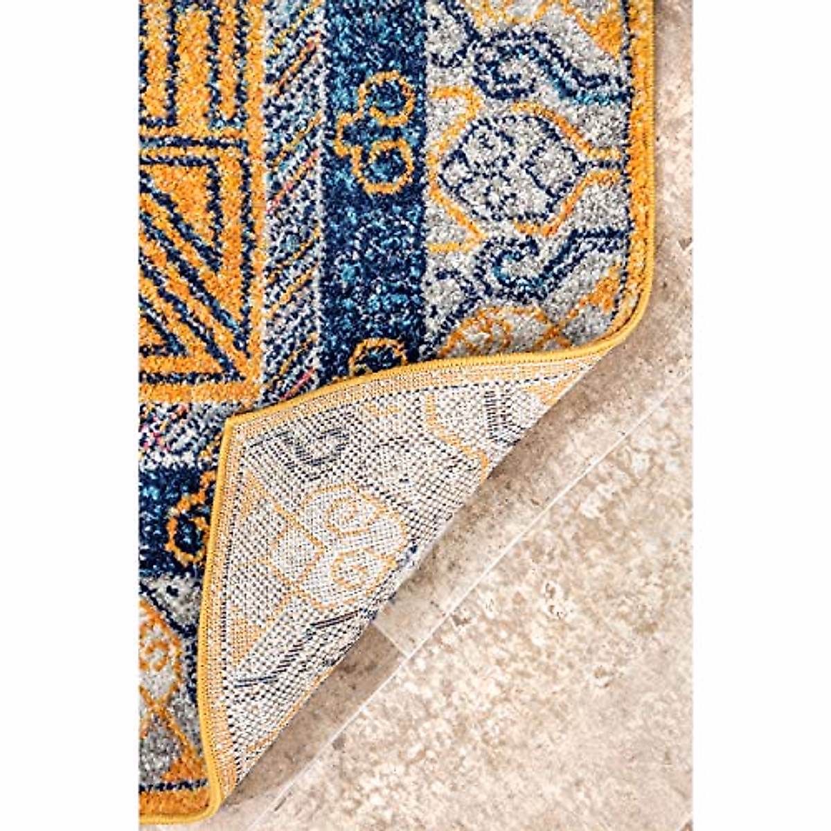 nuLOOM Motif Border Area Rug, 5' x 7' 5", Yellow