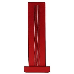 Woodworking Ruler,TS-8 Woodworking Hole Ruler Aluminum T-Shaped Measuring Tool Mini Scriber for Hardware(Red)