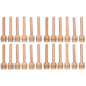 Creative Hobbies® 24 Pack of Mini 3 Inch Wood Honey Dipper Sticks, Server for Honey Jar Dispense Drizzle Honey, Wedding Party Favors