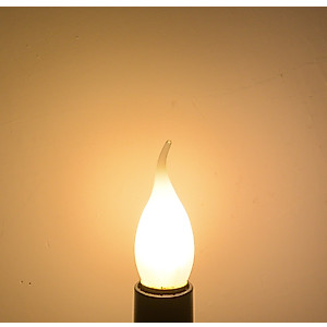 OPALRAY C35 2W(25W Incandescent Equivalent) LED Candelabra Bulb, Dimmable, LED Filament Lamp, Warm White Light 2700K, Frosted Glass Cover, E12 Small Base, Flame Tip, 5-Pack
