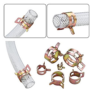 OCR 200Pcs 6-22mm Fuel Hose Line Spring Clip Clamps Fasteners Silicone Vacuum Hose Pipe Clamp Steel Wire Air Tube Water Pipe Clip10Sizes