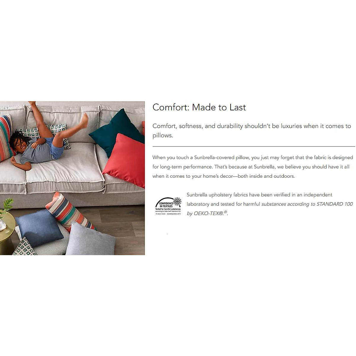 Naturesroom Sunbrella Outdoor Pillows for Patio Furniture - 18" W x 18" L x 6" Thick, Waterproof Throw Pillow with Comfort, Style & Durability Designed for Outdoor Living - Made in The USA