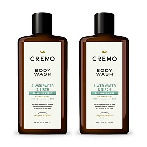 Cremo Rich-Lathering Silver Water & Birch Body Wash, A Revitalizing Combination of Glacier-Fed Streams and White Birch 16 Fl Oz (2-Pack)