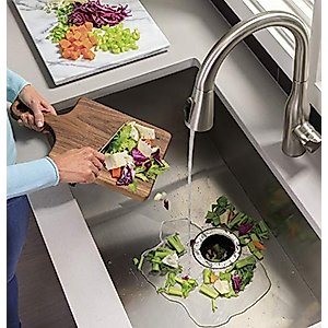 GE Continuous Feed Garbage Disposal, 1/2 Horsepower, Good for Grinding: Beans, Potatoes, Peels, and Cooked Meat, Easy Install Kit and Power Cord Included, Recommended for 2-4 Person Homes