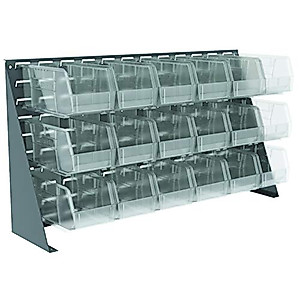 Akro-Mils 98636 Louvered Steel Work Bench Storage Rack for Mounting AkroBin Storage Bins, (36-Inch W x 8-Inch D x 20-Inch H), Gray