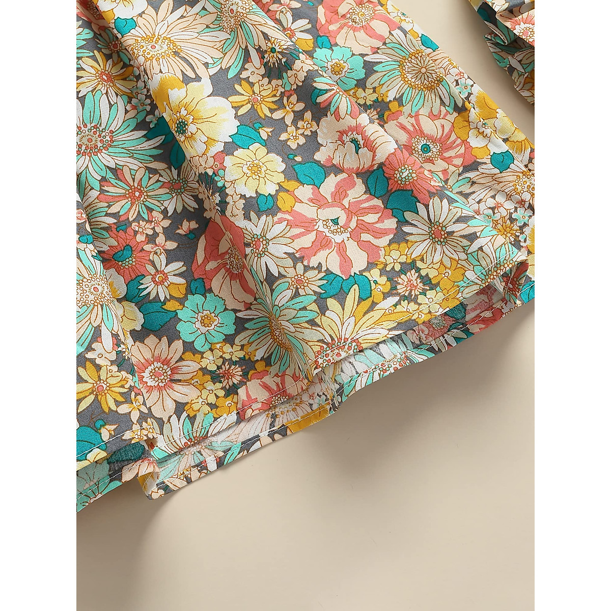 6M-3Y Summer Newborn Infant Toddler Baby Girls Dress Flower Print Ruffles A-Line Dresses + Cap Outfits (Green, 6-12 Months)