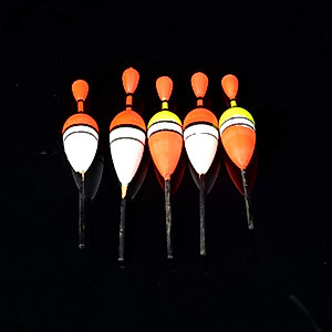 15 pcs Fishing Floats Bobbers Rod Tube Slide Slip Oval Sticks with Rubbers for Saltwater Freshwater Trout Bass Plastic Fishing Tackle Accessories