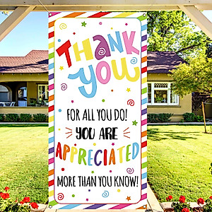 Vohado Thank You for All You Do Door Cover Thank You Banners for Employee Teacher Doctor Nurse Staff Appreciation Decorations 2024 Prom Congratulations Graduates Party Decor