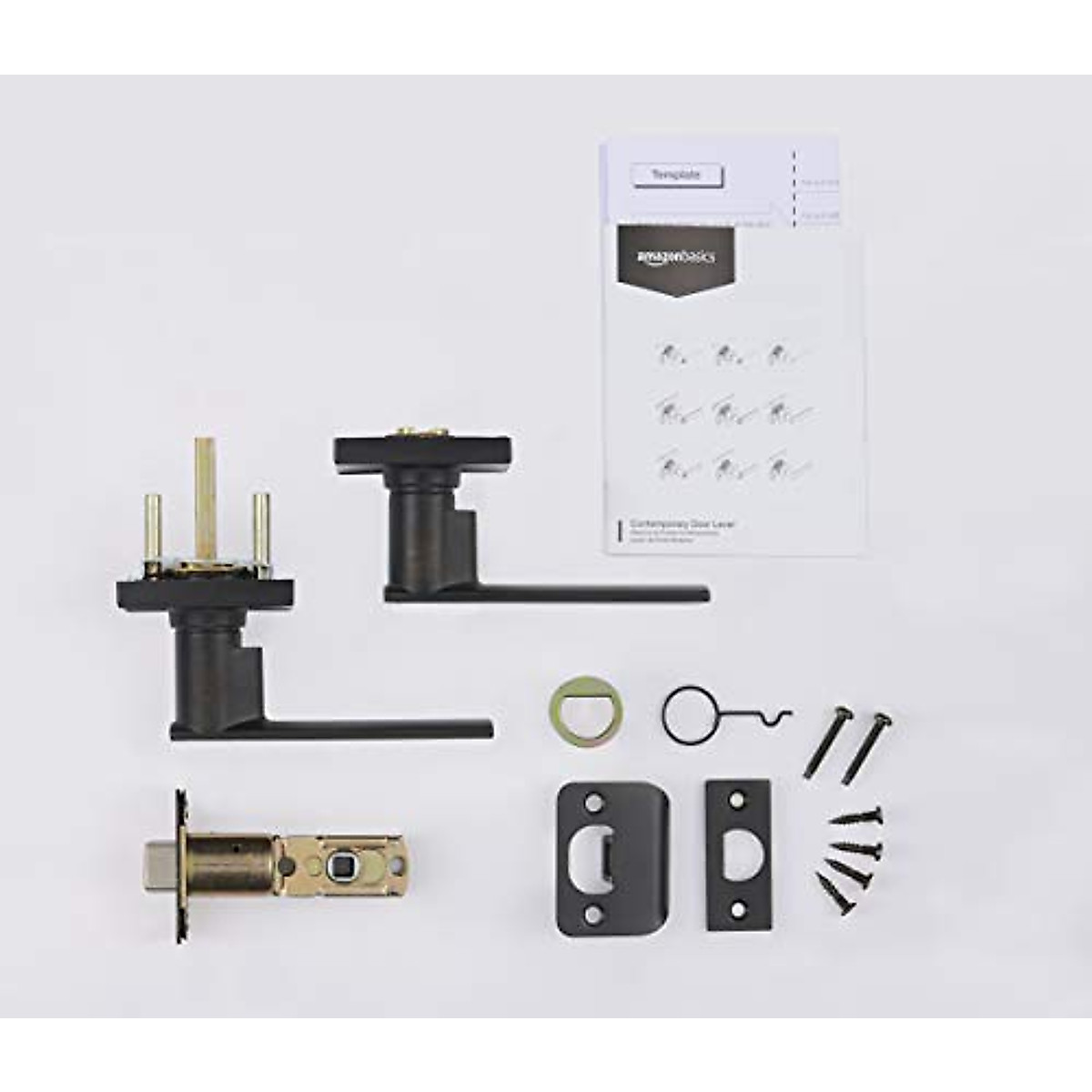 Amazon Basics Contemporary Stamford Door Lever, Passage, Oil Rubbed Bronze