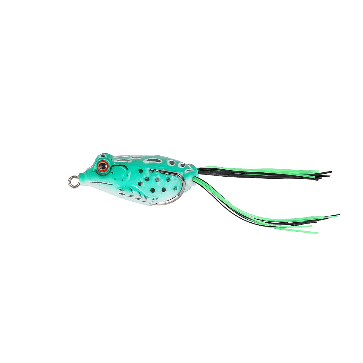 5pcs Frog Topwater Fishing Crankbait Lures Double Sharp Hooks Soft Bait for Bass Salmon Freshwater Saltwater Fishing with Tackle Box