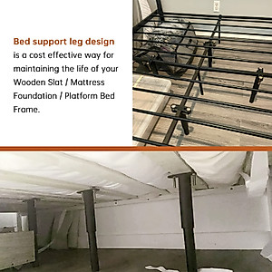 ironwork 2Pcs 10" to 17" Metal Adjustable Height Center Support Leg for Bed Frame, Bed and Sofa Furniture Cabinet Foot Legs Feet Support Heavy Duty, Platform Bed Frame Replacement Legs