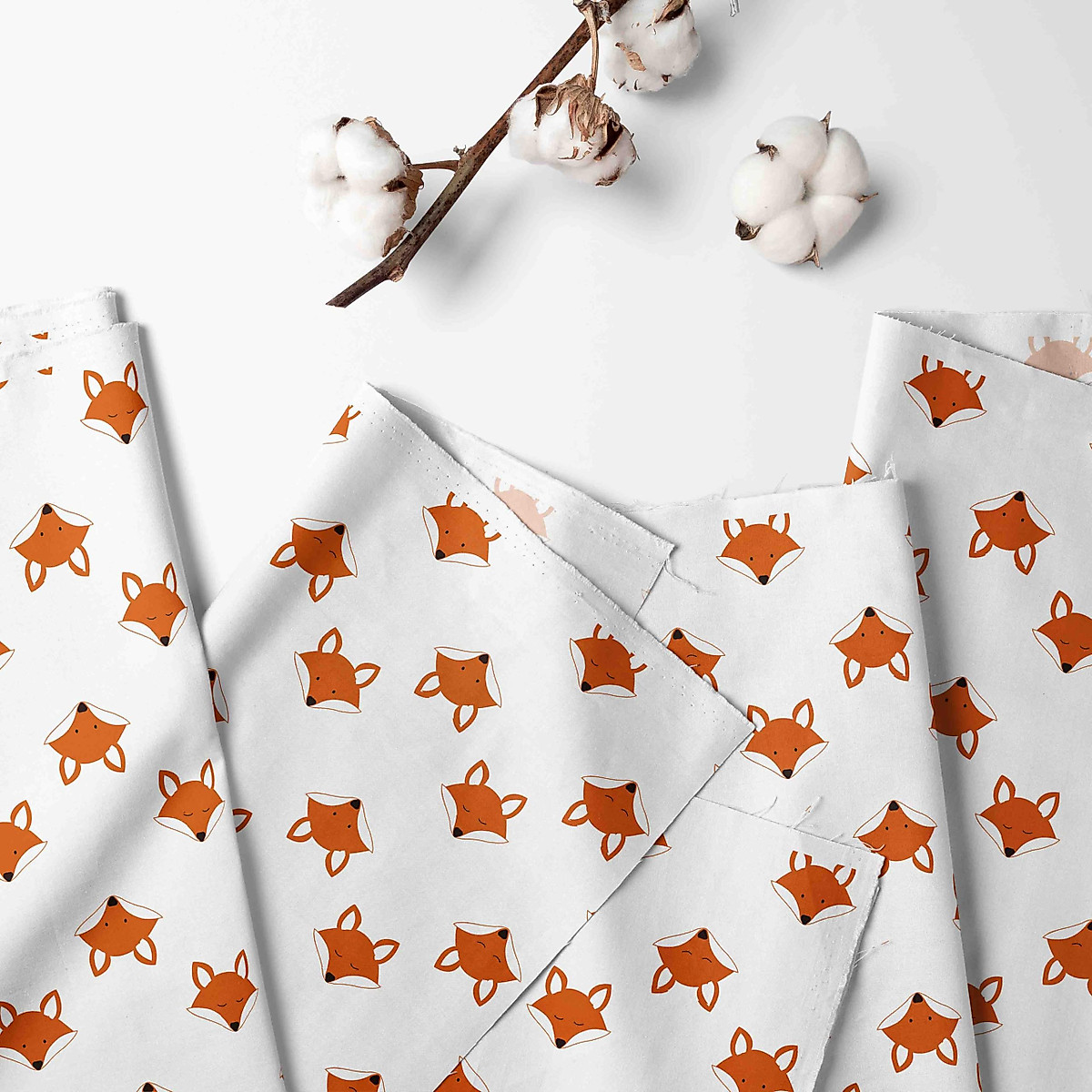 Bacati - Playful Fox Orange/Grey 2 Pack Crib Fitted Sheets (Orange/Grey Fox Print)