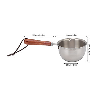 Butter Heating Pot,Stainless Steel Mini Butter Warmer with Heat Resistant Handle for Melted Butter Milk Steaming Milk Frothing Latte Art (Large)