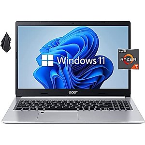 Acer 2022 Aspire 5 Laptop A515: AMD Ryzen 7 5700U Processor, 16GB DDR4 RAM, 1 TB PCIe NVMe SSD, 15.6" Full HD IPS Display, WiFi 6, Backlit Keyboard, Windows 11