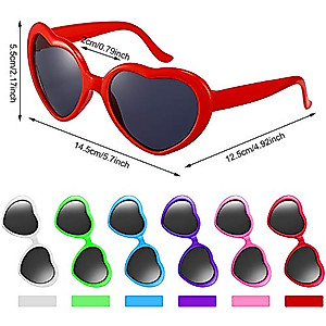 6 Pieces Party Wigs and Sunglasses Set Include Neon Short Bob Wig Colorful Sunglasses Cosplay Wig Daily Party Hairpieces for Halloween Party Supplies