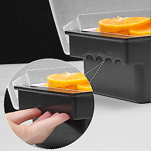 TRBIDRBO 6 Compartment Fruit Veggie Condiment Caddy with Lid, Plastic Ice Cooled Condiment Serving Container Chilled Garnish Tray Bar Caddy