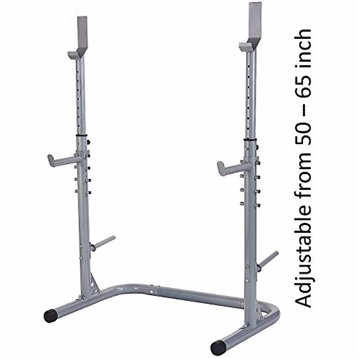 BalanceFrom RS 60 Multifunctional Workout Station Adjustable Olympic Workout Bench with Squat Rack, Leg Extension, Preacher Curl, and Weight Storage, 800-Pound Capacity, Gray