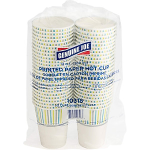 Genuine Joe Hot Cup, 50 Count (Pack of 1), Assorted
