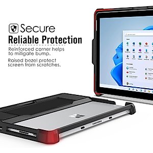 MoKo Case Fit Microsoft Surface Go 4 /Surface Go 3 / Surface Go 2 / Surface Go Case, All-in-One Protective Cover Case with Pen Holder Hand Strap, Compatible with Type Cover Keyboard, Black