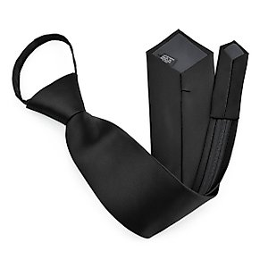 Moda Di Raza - Black Tie Long Ties for Men Ties For Men Zipper Ties Men's/Boy's Black Ties 17 IN