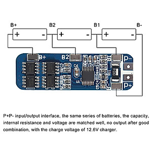 4Pcs 3S 12V 10A BMS Lithium Battery Protection Board Liion Charger Protection Module with Overcharge/Over-Discharge/Over-Current/Short Circuit Protection