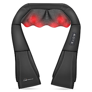 Snailax Shiatsu Neck and Shoulder Massager - Back Massager with Heat, Deep Kneading Electric Massage Pillow for Neck, Back, Shoulder,Foot,Body