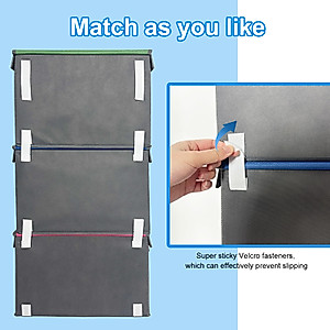 VERONLY 3 Pack Stackable Storage Bins for Boys and Girls, Kids Storage Drawers Boxes with Lids, Foldable Closet Organizers with Velcro for Bedroom, Playroom, Kindergarten, Nursery(Pink, Green, Blue)