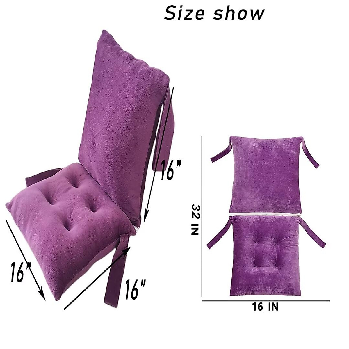 Eoieov Outdoor Indoor Seat/Back Chair Cushion, Square Patio Furniture Cushions with Zipper,Detachable Rocking Chair Seating Replacement Cushion, Hot Pink,L 32" x W 16"