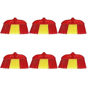 Mobestech 6pcs Broom Head Sweeping Brush Heads Pooter Sweeper Head Broom Replacement Head Brooms Broom Outdoor Broom Accessories Broom Parts Plastic Household Barre Red