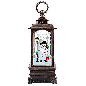 Veemoon Christmas Lanterns Light Lighted Christmas, Fall Snow Globe Lantern, Thanksgiving Candle Light Lamp Snow Globe for Fall Harvest Day Home Fall Decor Gift Xmas Wind Light
