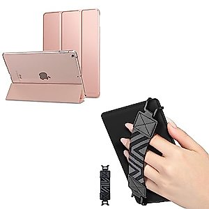 MoKo Case Fit 2018/2017 iPad 9.7 5th / 6th Generation + Security Hand-Strap for 6-8" Kindle eReaders Fire Tablet