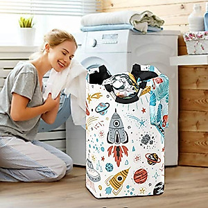 Blueangle Cartoon Rockets Laundry Basket Clothes Hamper Collapsible Durable Dirty Clothes Large Storage Laundry Organizer