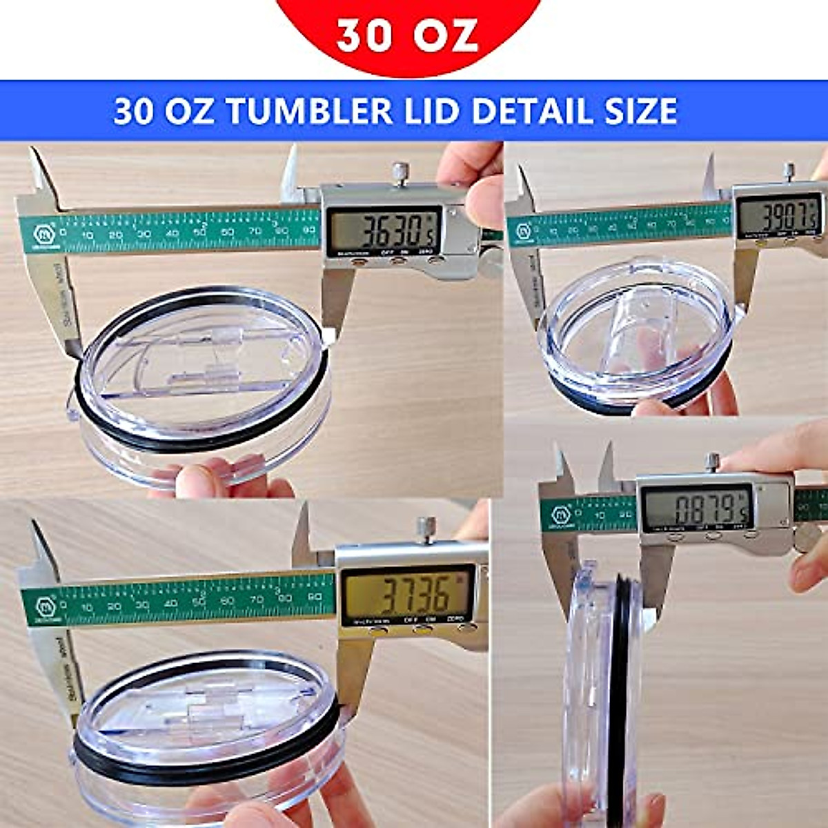 Tumbler Replacement Lids,Tumbler Lids Spillproof 30 oz for YETI Rambler, Ozark Trail, and other Brands Vacuum Insulation Stainless Steel Tumblers (2 Pack)