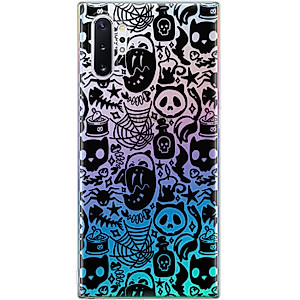 TPU Phone Case Compatible with Samsung A72 A71 5G A70 A51 A50 A32 A21 A11 A12 A13 A14 A01 Skeleton Shockproof Cat Skull Spider Web Flexible Clear Lightweight Spooky Durable Silicone Halloween