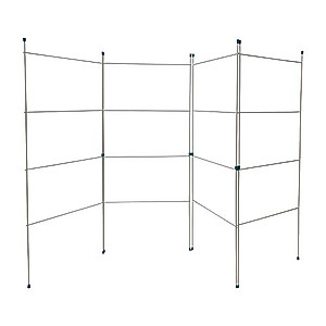 JVL Caravan Indoor/Outdoor Four Panel Folding Clothes Airer Laundry Dryer, Plastic/Metal, White