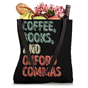 Reading Lover Reader Shirt Coffee Books And Oxford Commas Tote Bag