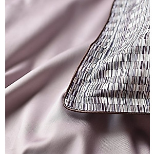 Eikei Solid Color Sheet Set Luxury Bedding Set 400 Thread Count Egyptian Cotton Long Staple Sateen Weave Breathable Silky Soft Pima Premium (Mauve, King)