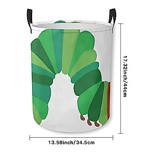 Storage Basket,The Very Hungry Caterpillar,Collapsible Large Laundry Hamper with Handles for Home Office 17.32"X13.58"