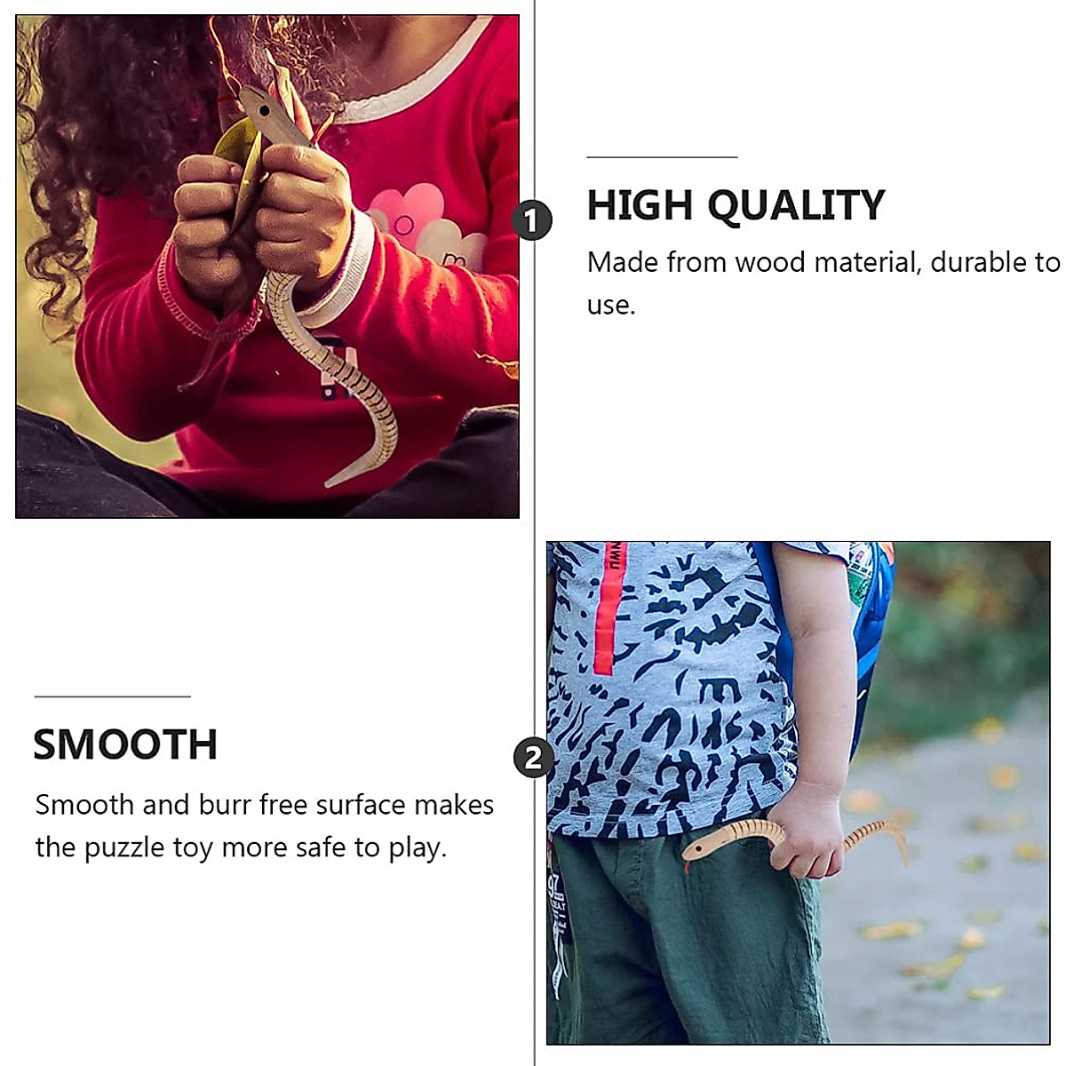 Unfinished Wooden Wiggly Snakes Toy: Jointed Flexible Wood Snake to Paint 6pcs Blank Animal Model for DIY Arts Crafts Birthday Party Favors