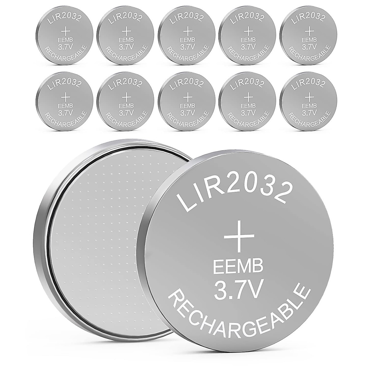 EEMB 10PCS LIR2032 Rechargeable Battery 3.7V Lithium-ion Coin Button Cell Batteries 45mAh 2032 Rechargeable Battery