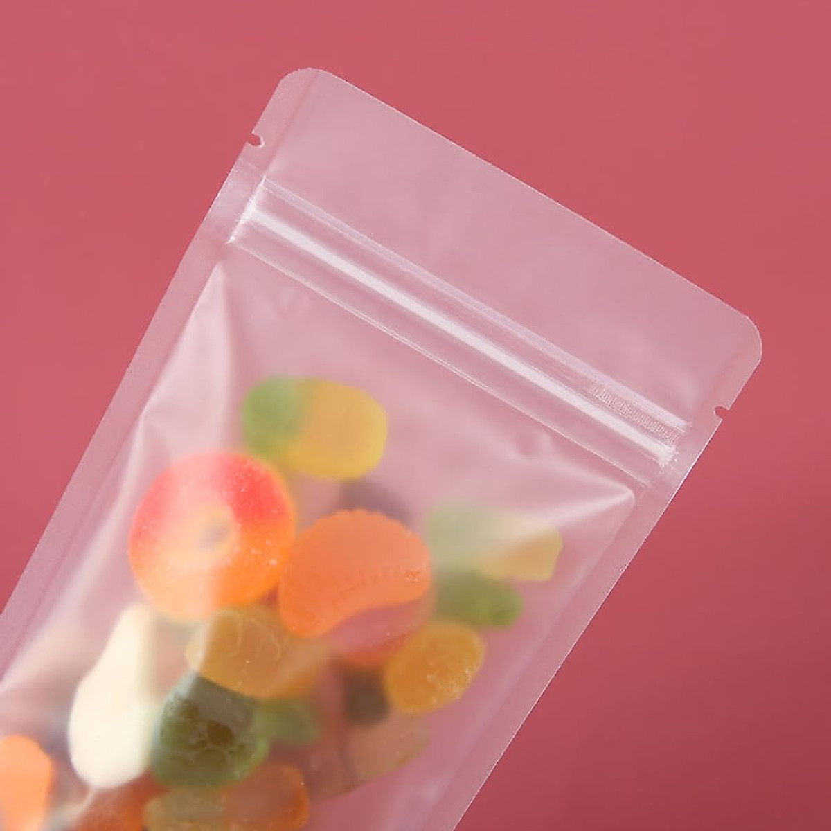 Frosted Stand-Up Zip-lock Bag - 80Pcs Resealable Bags for Packaging,Mylar Bags with Zipper Strip Storage Solution for Home and Kitchen（3.54x7Inches, 200microns)