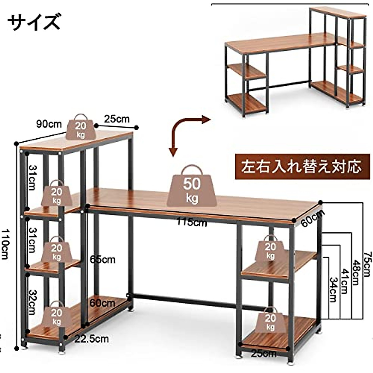 DEWEL Computer Desk with Drawer, 47” Executive Desk Office Writing Desk PC Laptop Workstation Space-Saving Study Desk with Storage for Home Office Study