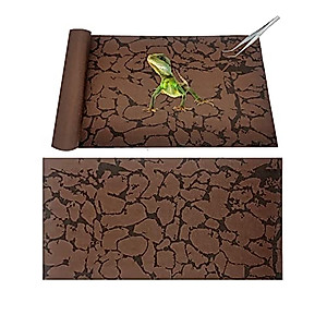 Tfwadmx Reptile Carpet Sand Mat for Bearded Dragon Terrarium Substrate Liner Brown Reversible Lizard Bedding Mats for Cage Leopard Gecko Tortoise Turtle Snake Chameleon with Tweezer 20"x 39"(2 Pcs)