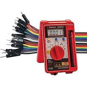 Triplett Pocket-Sized CAT II 4000 Count Digital Multimeter - AC/DC Voltage, AC/DC Current, Resistance, Frequency, Capacitance, Continuity, and Diode Check (2030)