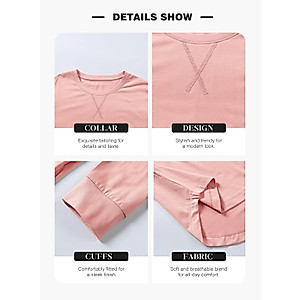 JMIERR Men's 3 Pack Cotton Hipster Hip Hop Longline Crewneck Long Sleeve T-Shirt, T Shirts for men Pack, US 40(M), Black/White/Light Pink