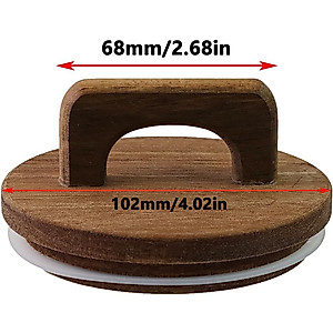 Antrader Wooden Storage Lids,4Pcs 102mm/4 inch Acacia Wooden Storage Canning Ball Jar Lids with Handlle,Wide Mouth Wooden Lids