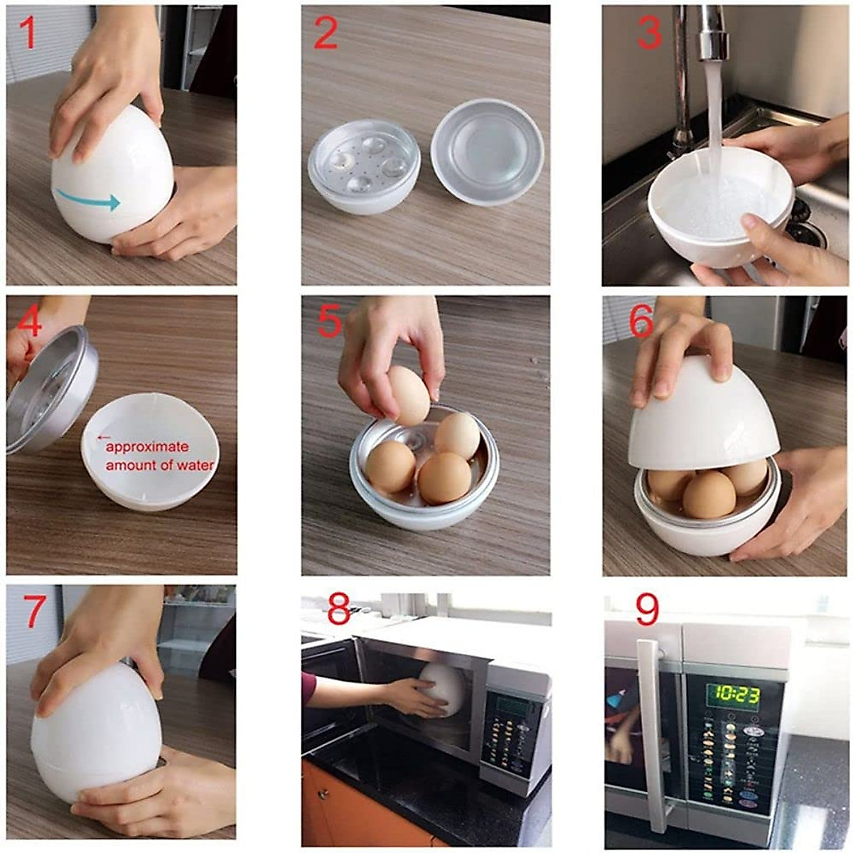 Microwave Egg Steamer Boiler Cooker Special Egg Shape Easy Quick Cooking Tools Egg Cooker Egg Boiler Egg Steamer