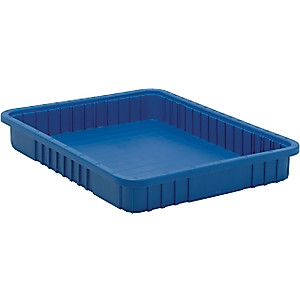 Quantum Storage Systems Quantum DG93030BL Dividable Grid Storage Container, 22-1/2" L x 17-1/2" W x 3" H, Blue (Pack of 6), x x, 6 Count