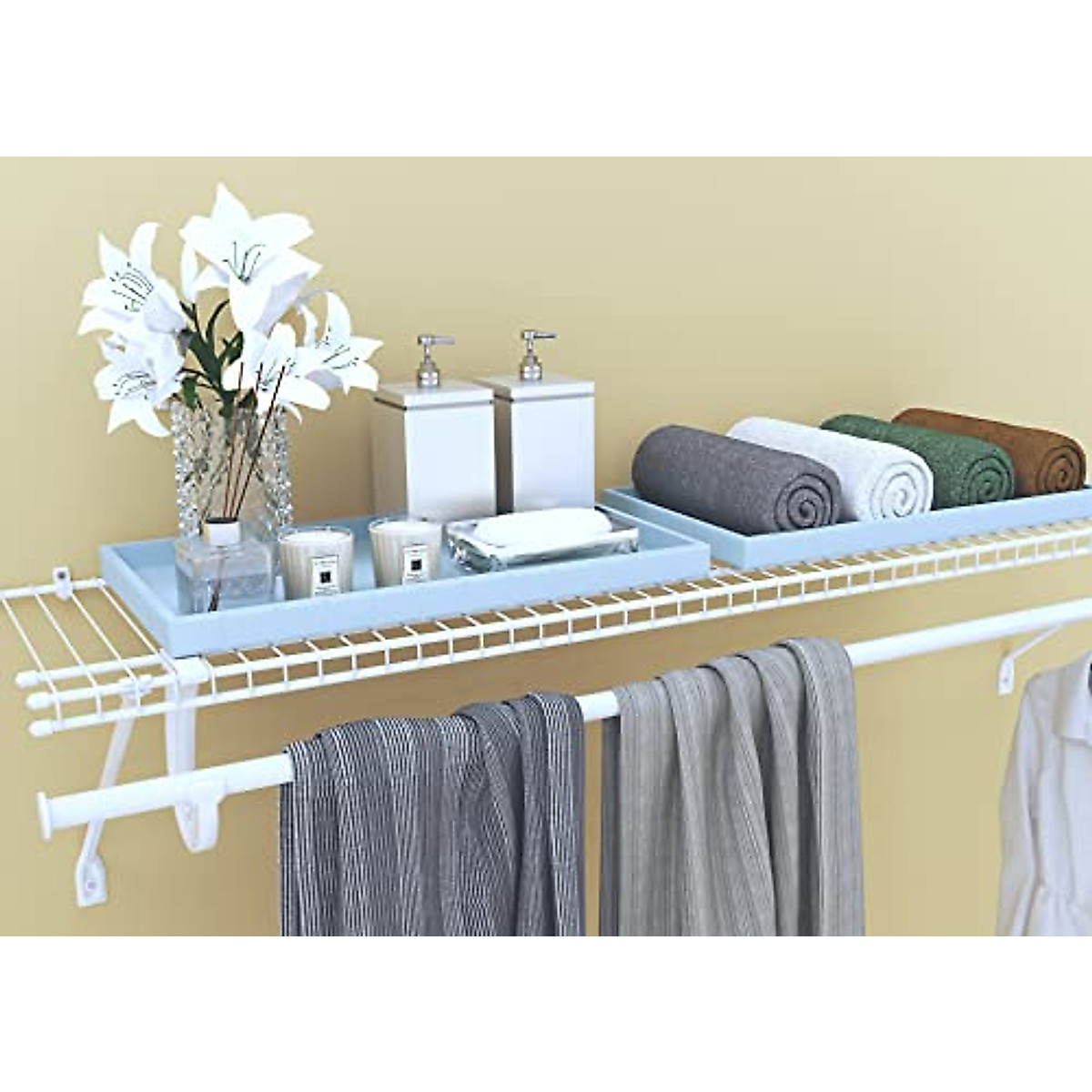 ClosetMaid 5631 SuperSlide Ventilated Shelf Kit with Closet Rod, 4-Foot x 12-Inch, White